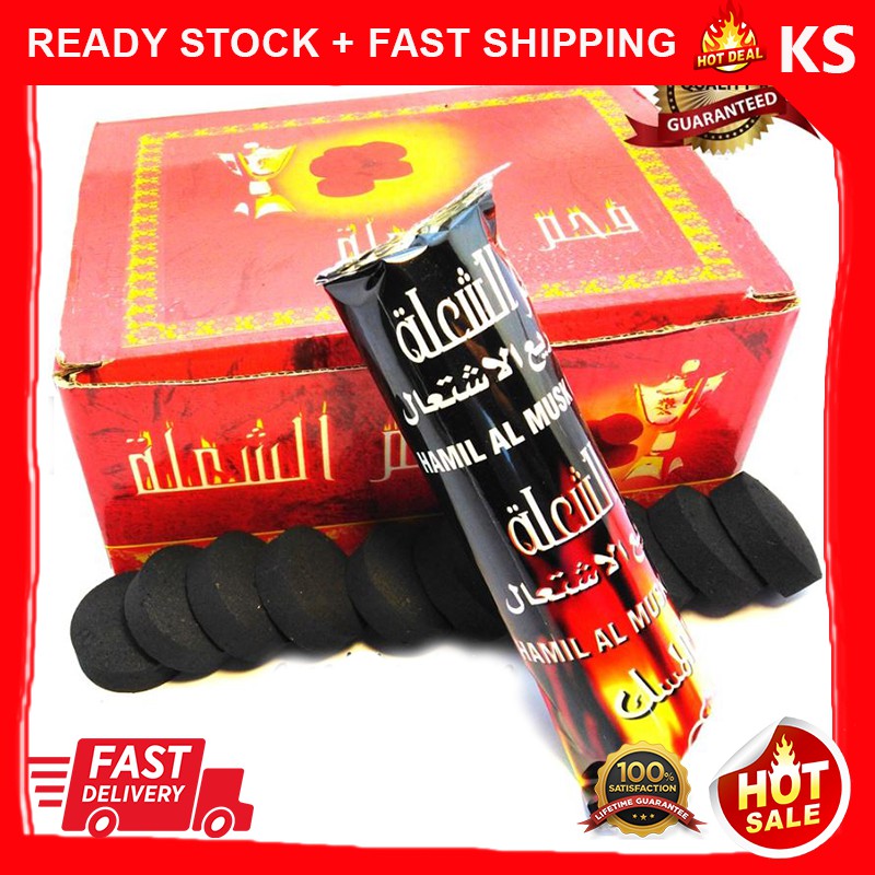 🔥Arang Charcoal For Shisha Bakhoor Oudh Bukhoor Gaharu(1paket 10KETUL ...