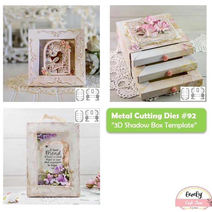 Metal cutting dies - 3D shadow box template for cards, scrapbook - 94 ...