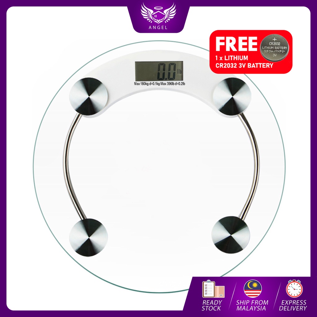 ANGEL 33cm 28cm 26cm Digital LCD Tempered Glass Weighing Scale ...