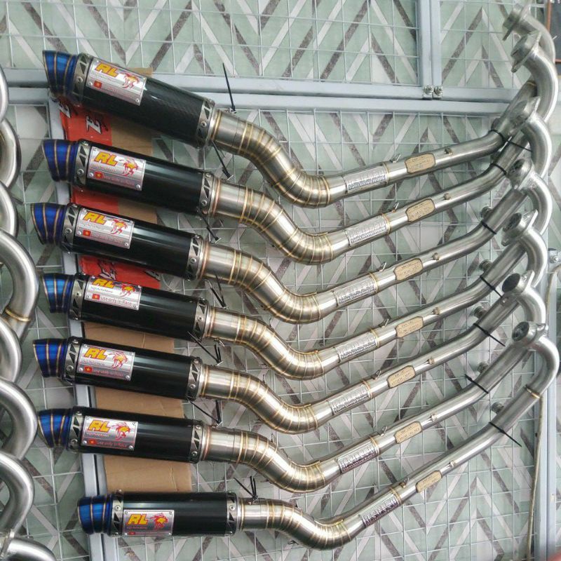 RED LEO EXHAUST EXZOS OPEN TABUNG PENDEK/SHORT YAMAHA Y15ZR/LC135 32-35 ...