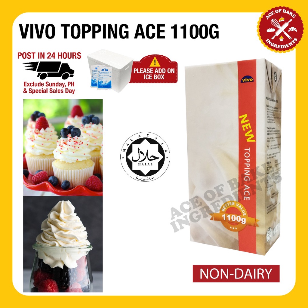 Vivo New Topping Ace Plant-based Whipping Cream 1100g | Shopee Malaysia