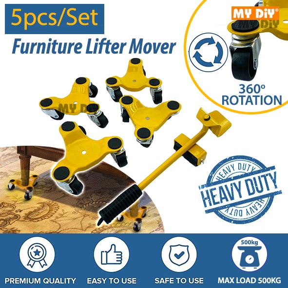 MYDIYHOMEDEPOT - Heavy Duty 5pcs/Set Furniture Lifter Mover Transport ...