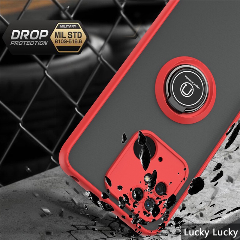 Luxury Redmi 10C 10A 10 9C 9A 9T 9 Hard Acrylic Ring Stand Casing Shock ...