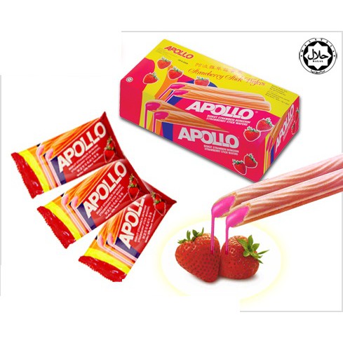 Apollo Stick Cream Wafer - Strawberry (11g x 30's) | Shopee Malaysia