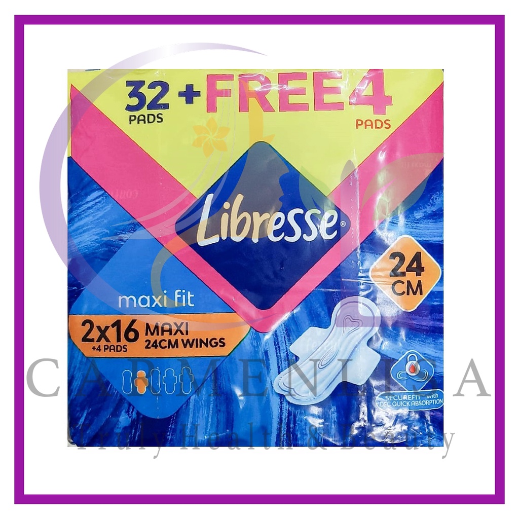 LIBRESSE Feminine Care Maxi Night Secure Daily V-Fresh Liner 24cm/32cm ...