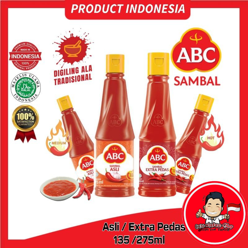 ABC Saos Sambal Asli 130ML / 270ML Product Indonesia 🇮🇩 Asli Extra ...