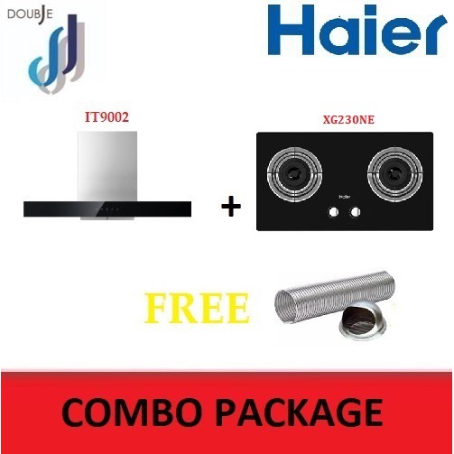 Haier Kitchen Chimney Cooker Hood 1600m3 IT9002 + Built-in Hob Package ...