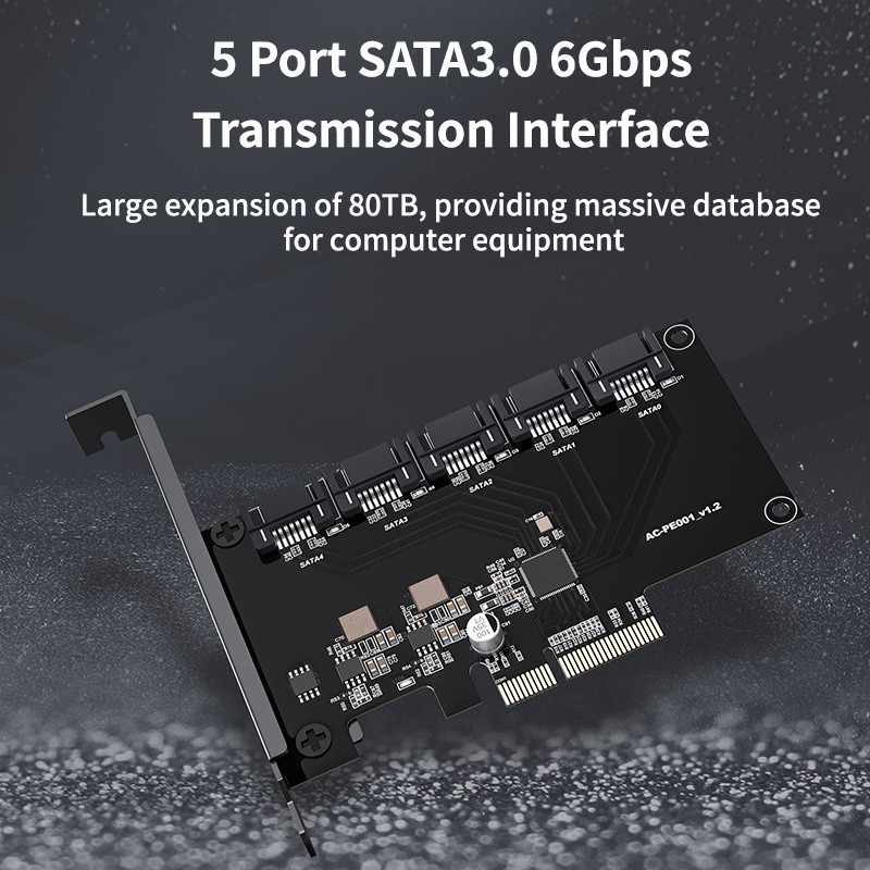 ACASIS PCIE Expansion SATA Card to 5 Ports,6 Gbps 3.0 Card,PCIE ...