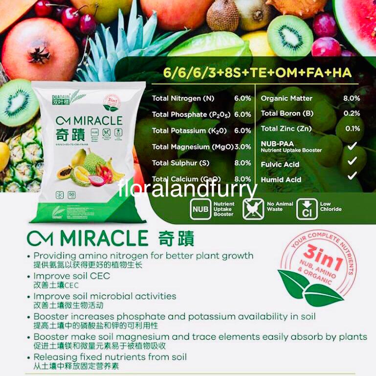 Cropmate CM Miracle Premium Fertilizer 666 For Plant Growth & Soil 25kg (Baja Semi Organik Untuk ...