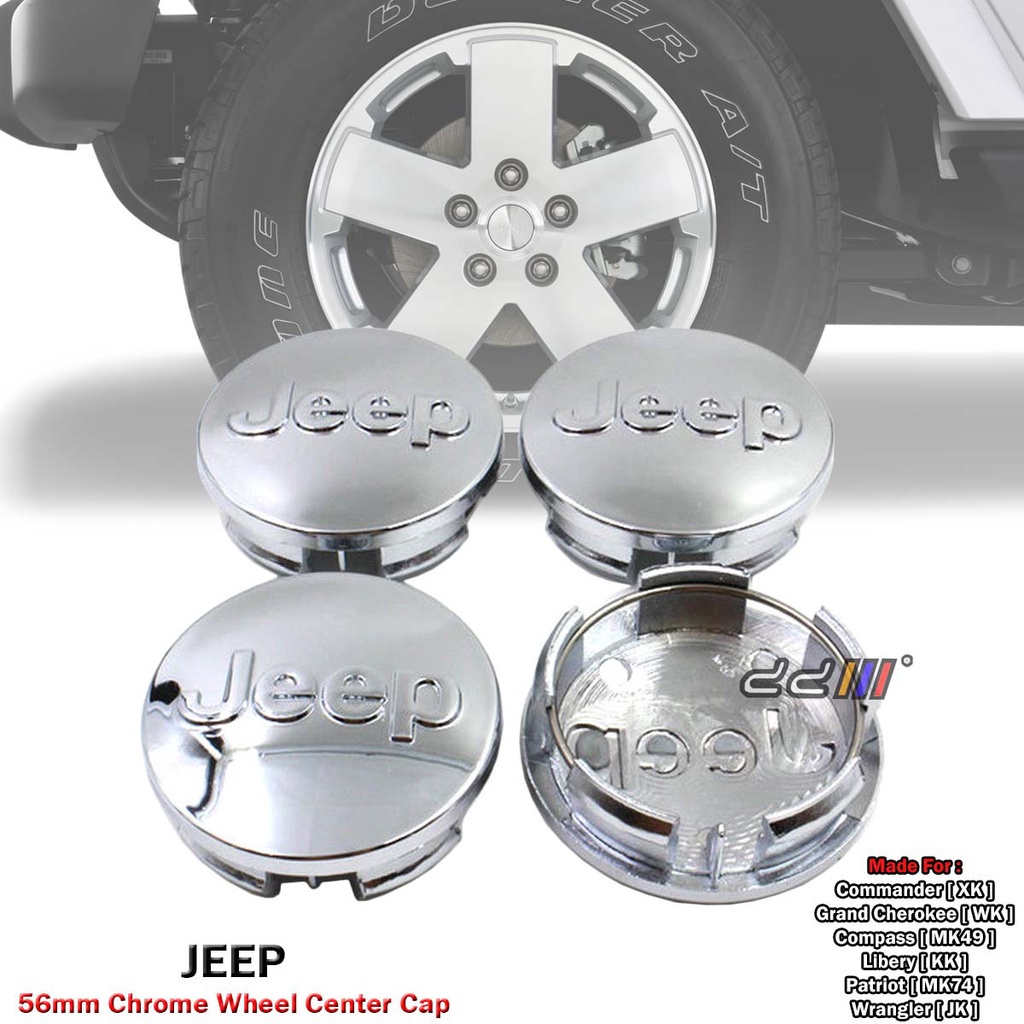 (4) Jeep Emblem Logo Hub Wheel Rim Center Cap 56mm Grand Cherokee ...