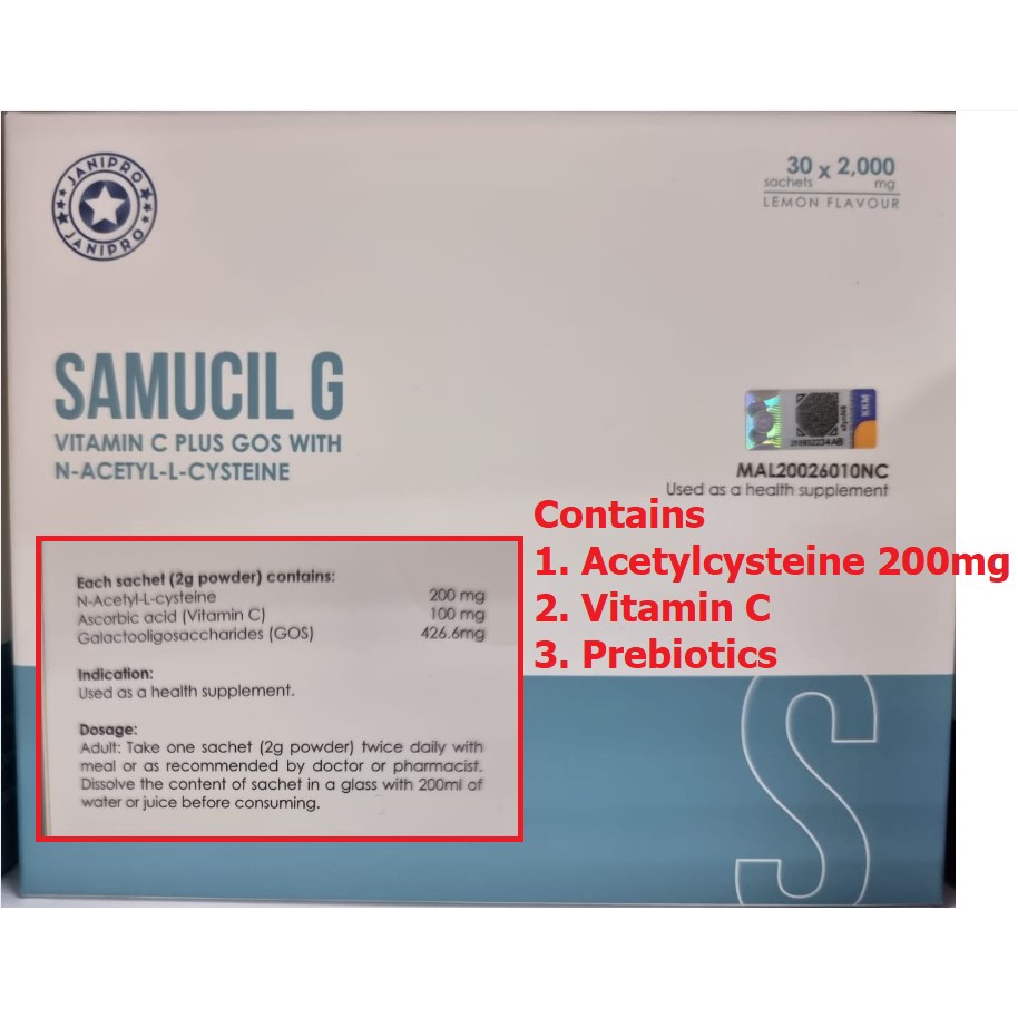 FLUIMUCIL A 200MG POWDER 30S OR 10S or Acetylcysteine 200mg Powder 30's ...