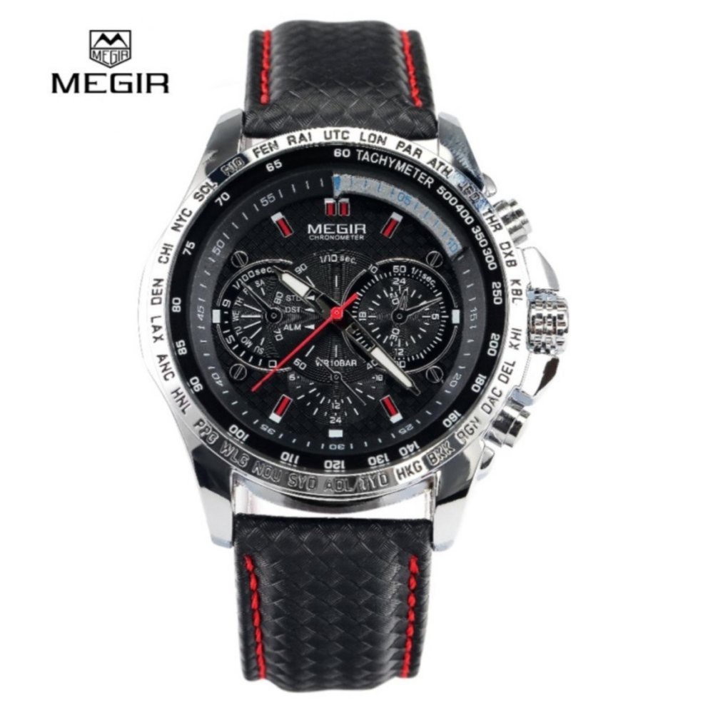 MEGIR M1010 Male Watch Water Resistance Wristwatch (Black) | Shopee ...