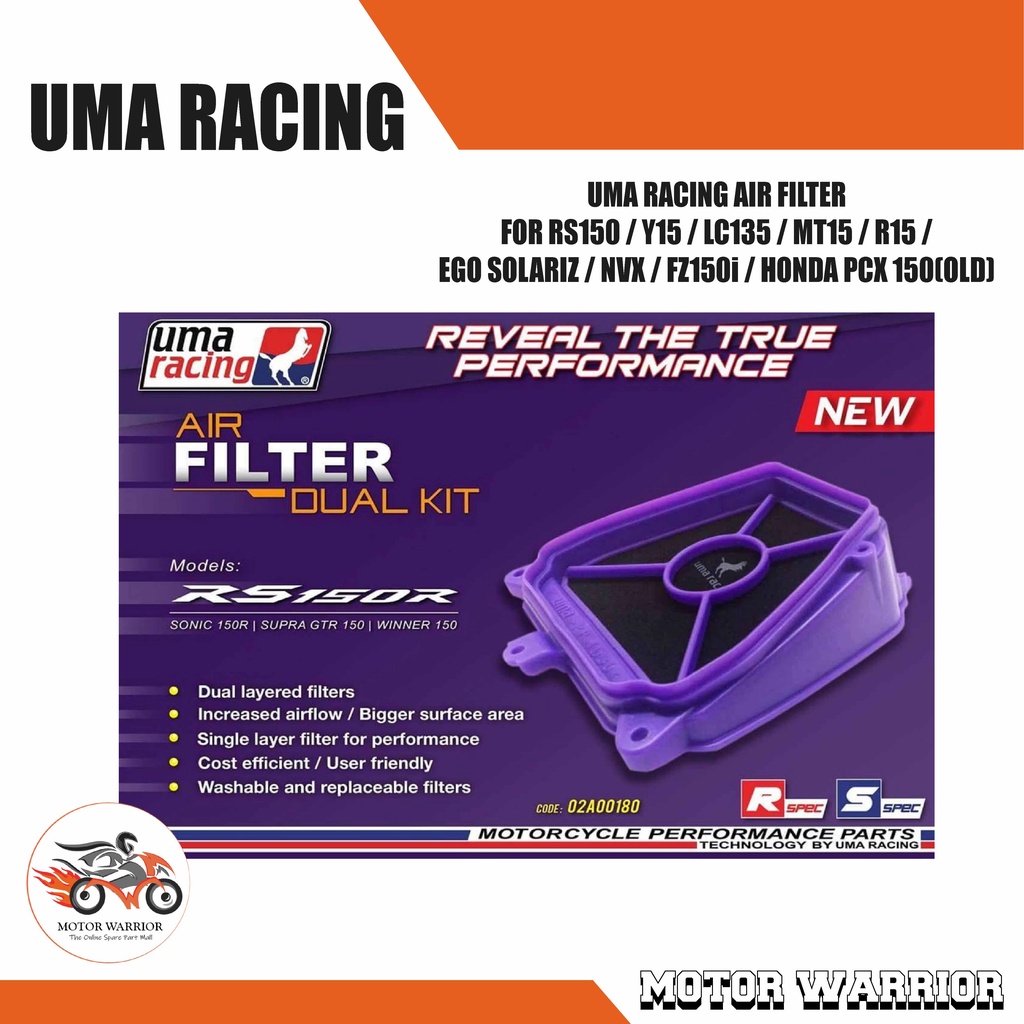 UMA RACING Air Filter for Yamaha LC135 / Y15 / RS150 / MT15 / R15 ...