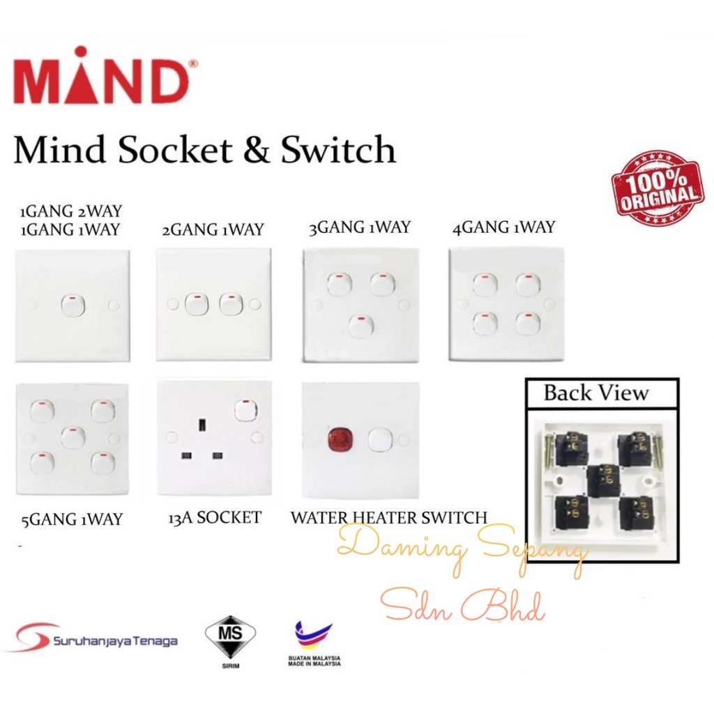 Mind 2K Series Switches & Plug Socket / Suis & Socket (SIRIM APPROVED ...