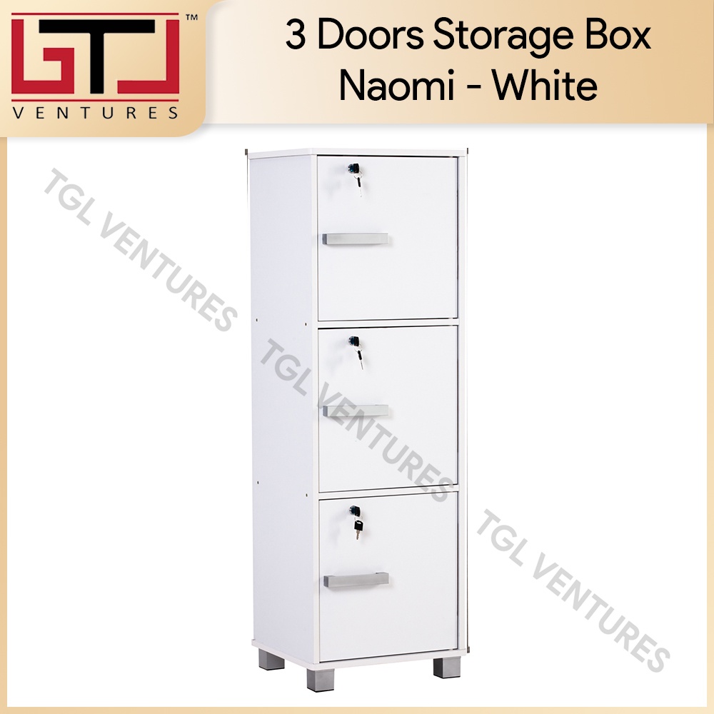 TGL 3 Doors Shelf Cabinet / 3 Compartment Shelf With Doors / 3 Pintu ...