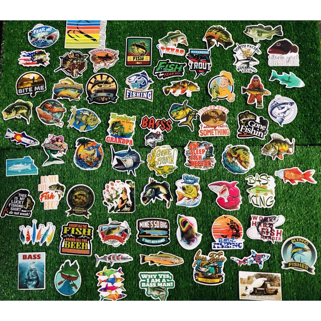Fishing Sticker Waterproof set Mancing Fishing Graffiti Box Shimano ...