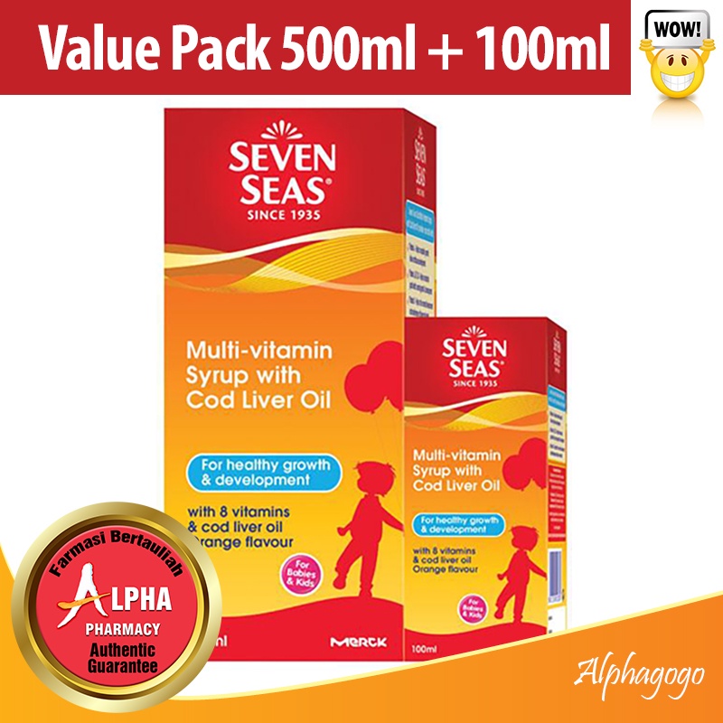 Seven Seas Multi-Vitamin Syrup With Cod Liver Oil for Babies & Kids ...