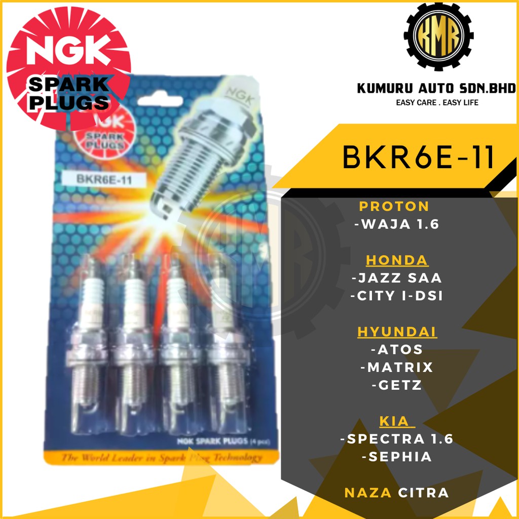 (1@Set) BKR6E-11 NGK Spark Plug Proton Waja Wira 1.8 City SEL Atos Getz ...