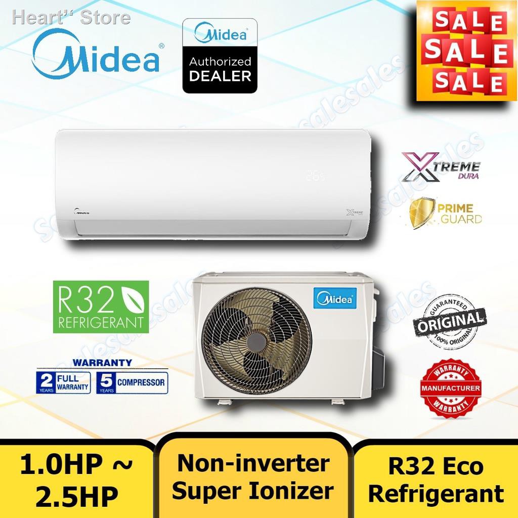 ๑☜*SIAP HANTAR* Midea 1HP / 1.5HP 2HP 2.5HP R32 Non-inverter XTREME Series Air Conditioner Wall ...
