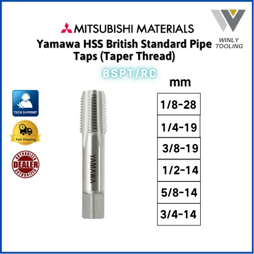 (Taper Thread) BSPT/RC Yamawa HSS British Standard Pipe Taps | Shopee Malaysia