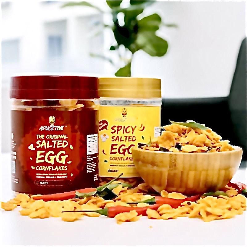 SPICY SALTED EGG CORNFLAKES BY ADUCKTIVE 220G (READY STOCK)🔥HOT SELLING ...