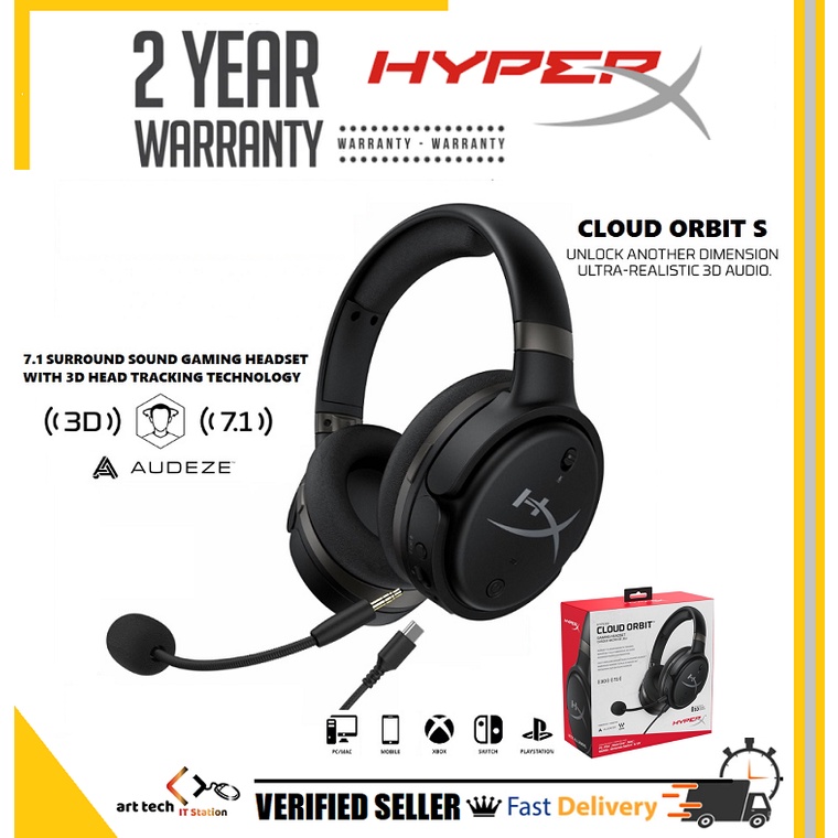 HYPERX CLOUD ORBIT S 7.1 SURROUND SOUND GAMING HEADSET WITH 3D HEAD TRACKING TECHNOLOGY ...