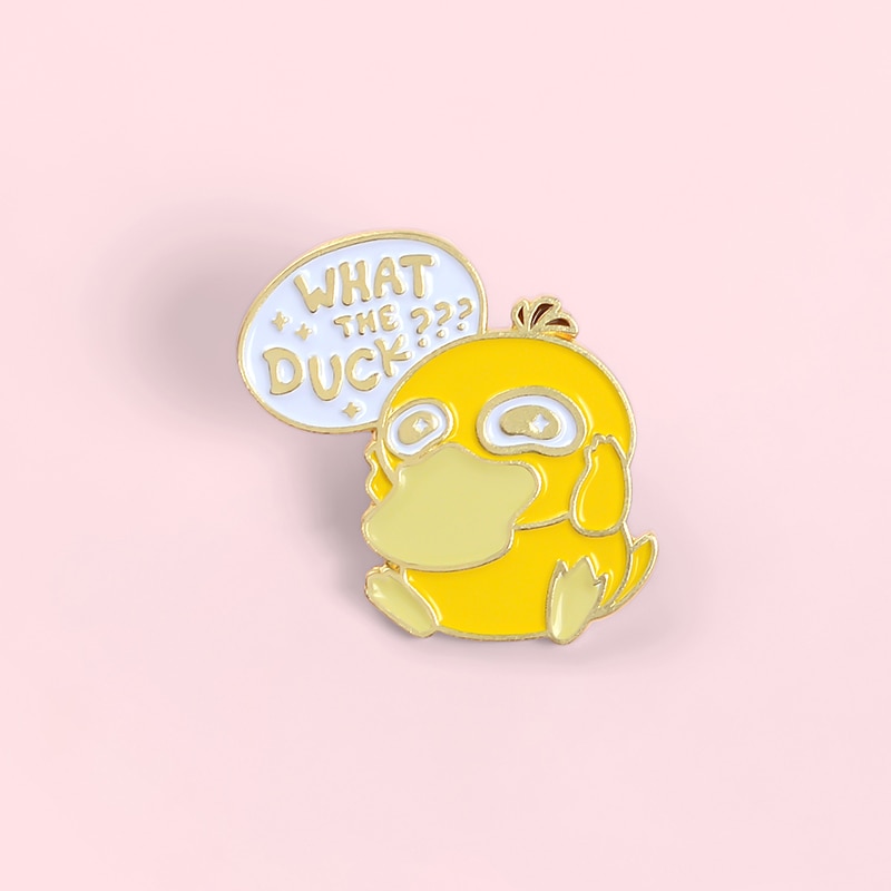 WTF Enamel Pins Custom Little Duck Brooches Badges Bag Shirt Lapel Pin ...