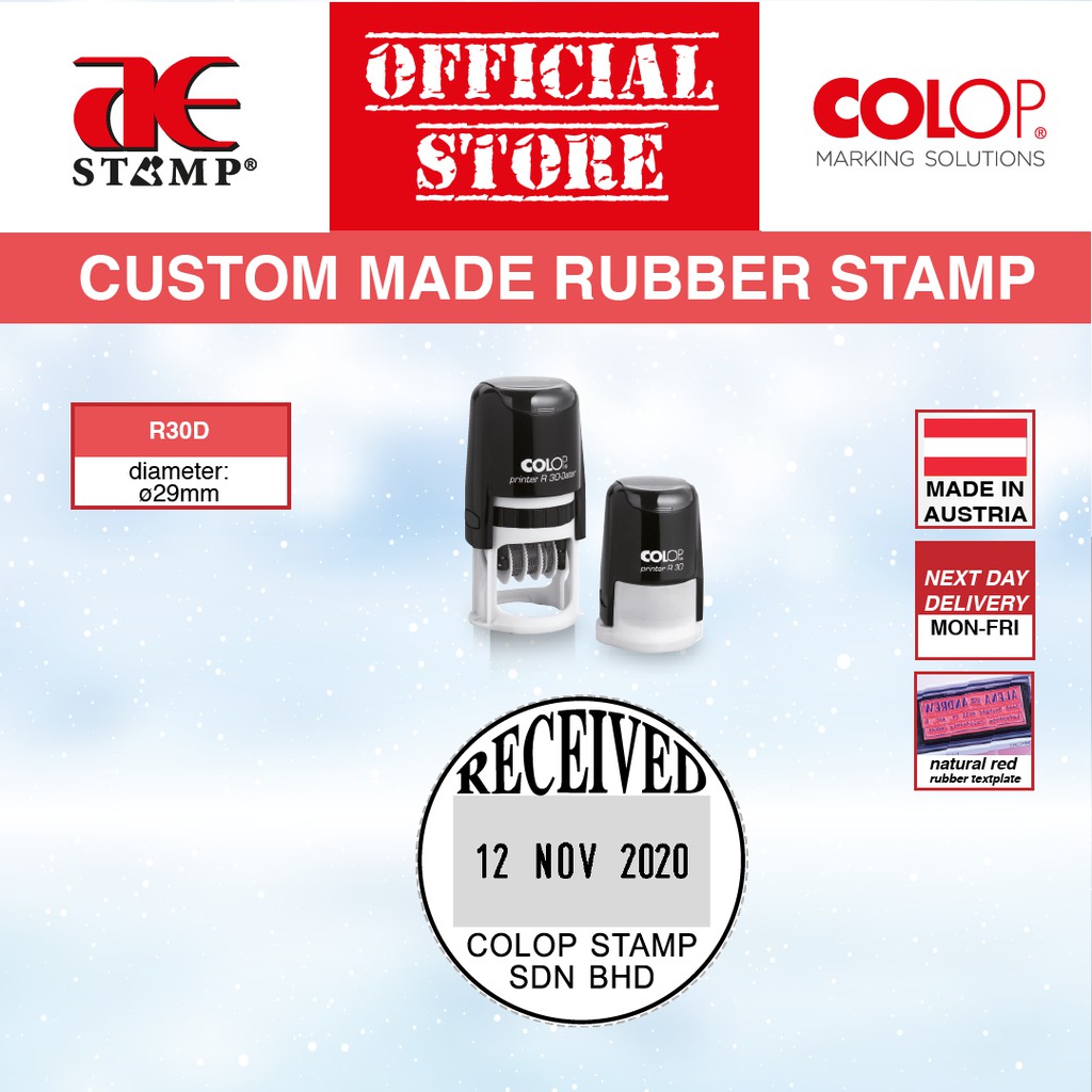 Custom Made COLOP Round Dater Stamp | Self Inking Stamp | Date Stamp ...