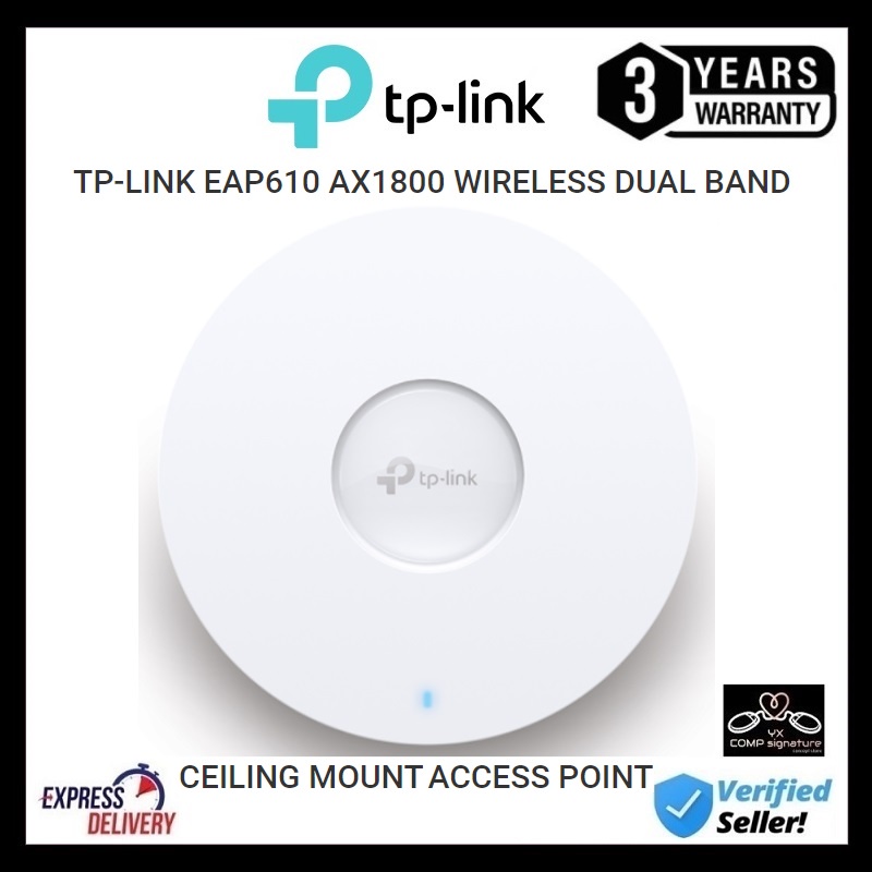 TP-LINK EAP610 AX1800 WIRELESS DUAL BAND CEILING MOUNT ACCESS POINT ...