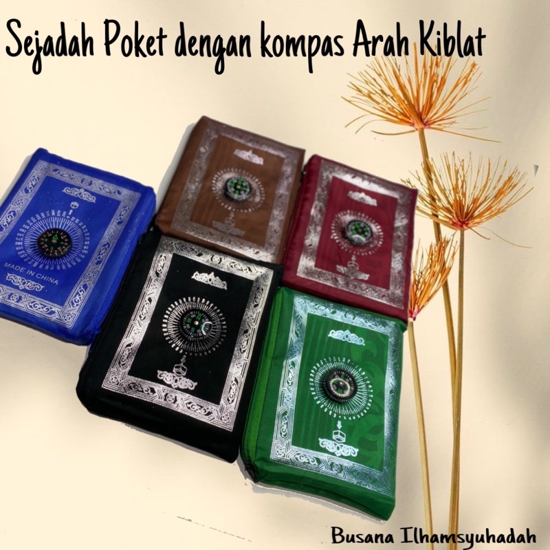 🔥WATERPROOF 🔥 SEJADAH TRAVEL BERKOMPAS ARAH KIBLAT | Shopee Malaysia
