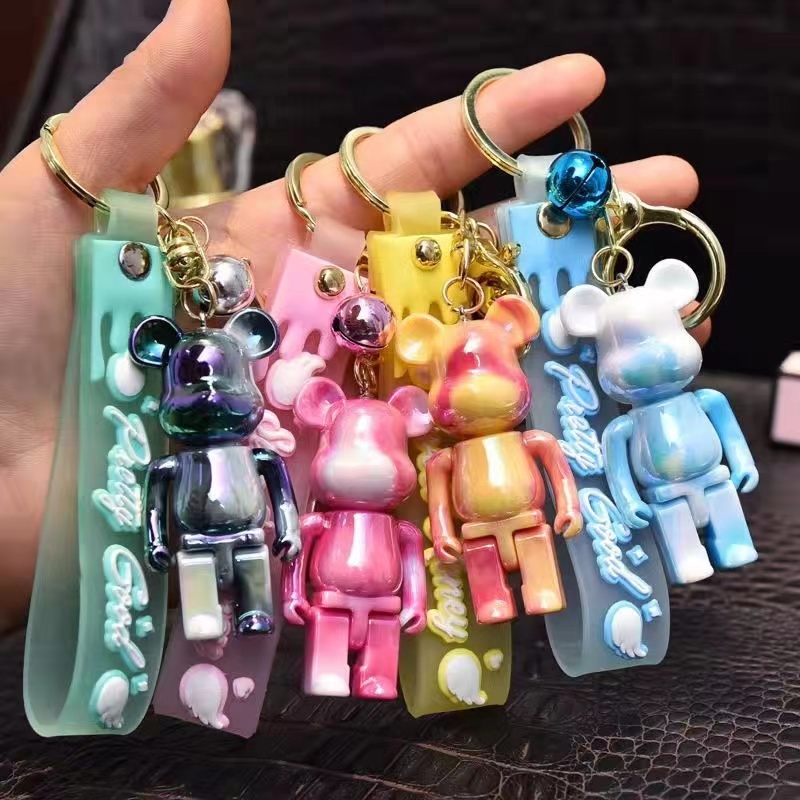 Creative Gradient Violent Bear Keychain Acrylic Bag Pendant Doll 漸變亞克力暴力熊鑰匙扣 | Shopee Malaysia