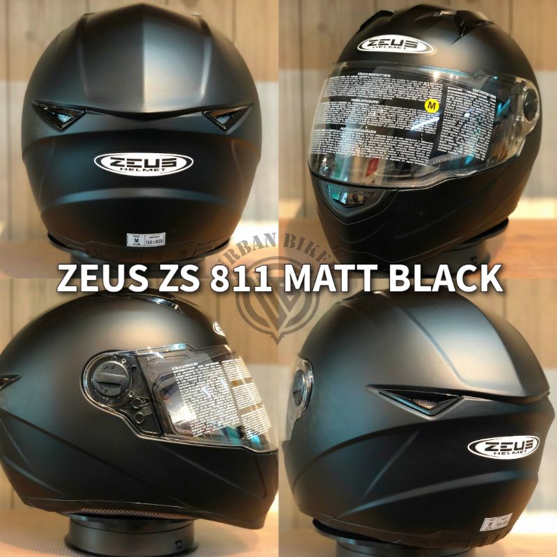 🔥ZEUS HELMET/HELMET ZEUS ZS-811/ZS 811/GJ-811/GJ 811 PLAIN MATT BLACK🔥 ...