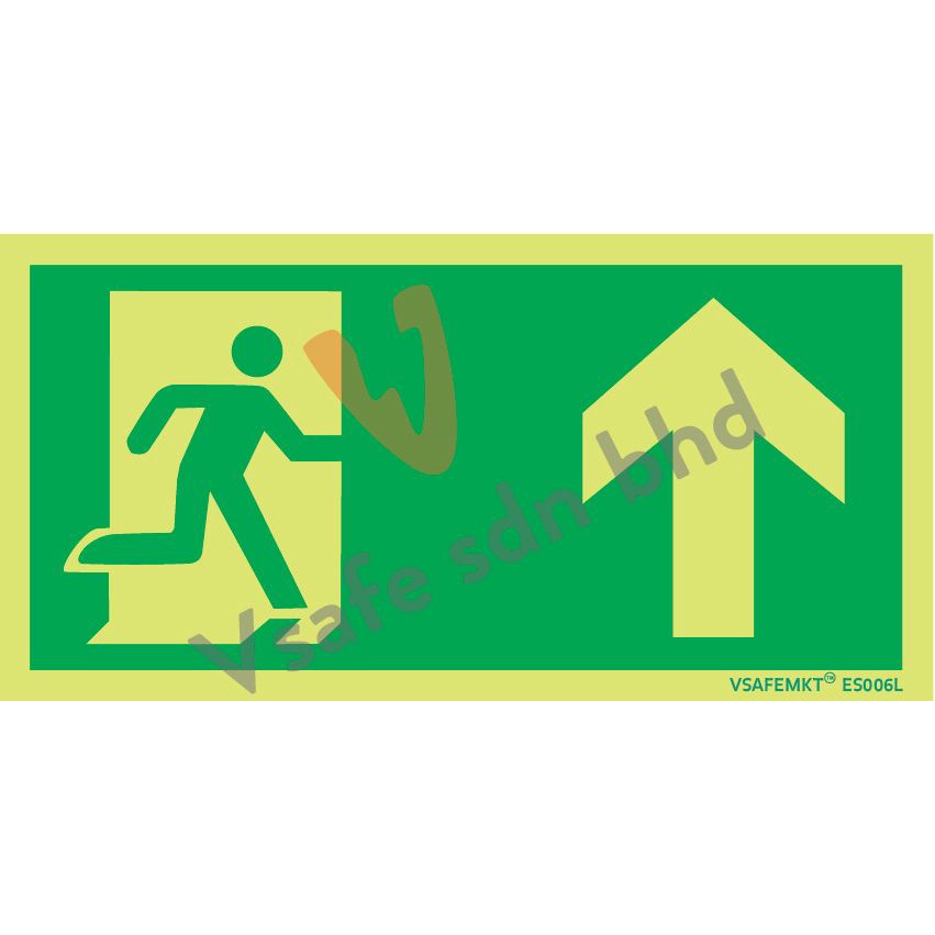 Exit Keluar Escape Glow in the dark vinyl sticker safety signage with ...