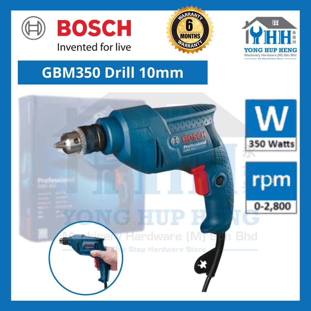 BOSCH GBM350 350W Hand Drill Electric New Ergonomically Designed Mesin Bor 博世手电钻 GBM 350 ...