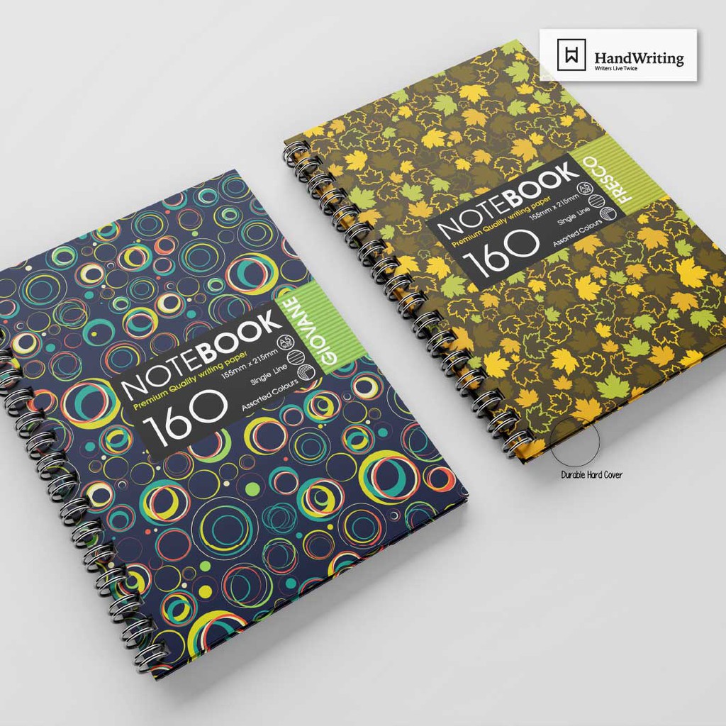 Handwriting A5 Hard Cover Wire O Floral Series Notebook - Colour Paper ...