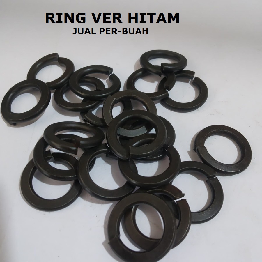 HITAM Black Ver Ring 9/16 inch Ring Per 14 mm Lock Nut Bolt Lock Washer ...