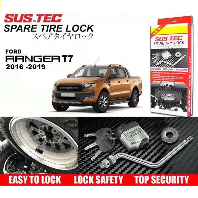 Ford Ranger T7 2016 - 2019 SUSTEC Spare Tire Wheel Lock Anti-Theft ...