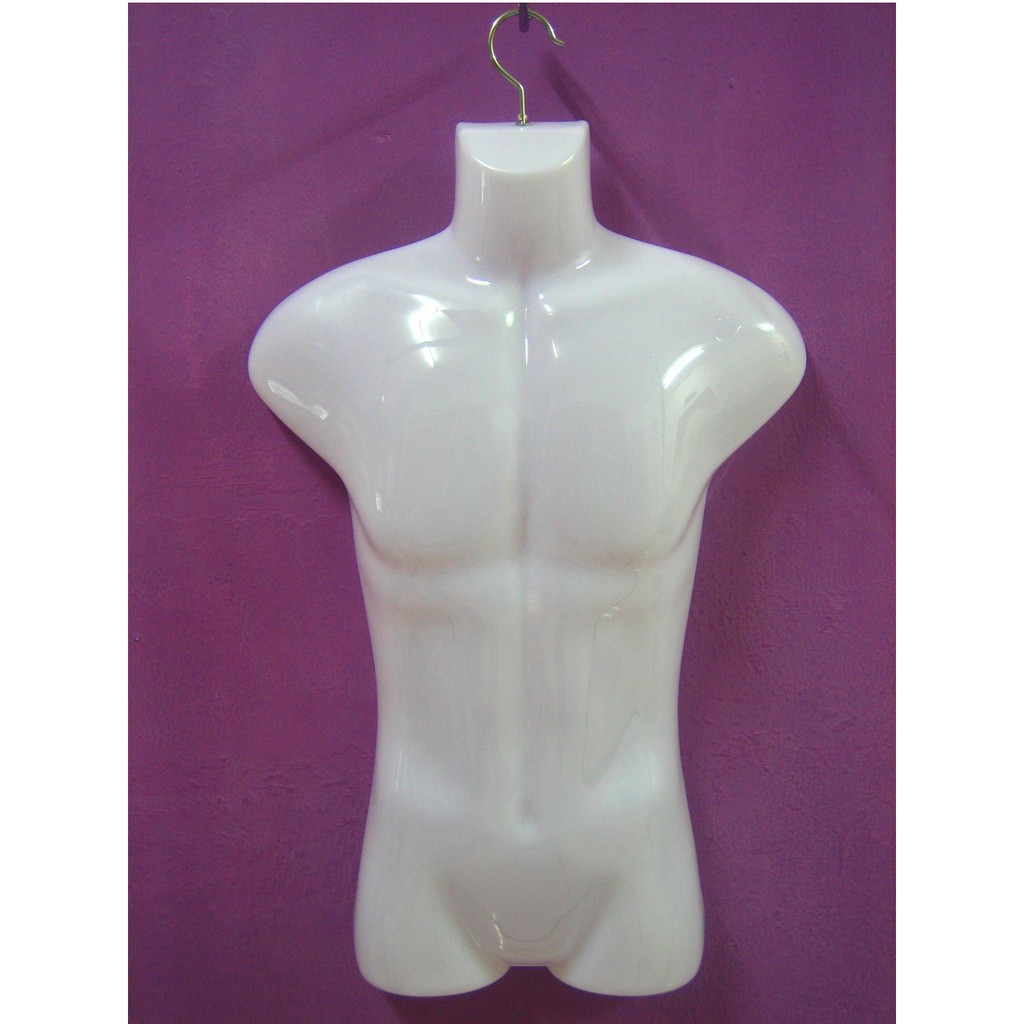 PATUNG DISPLAY WITH HANGER BAJU LELAKI-MANNEQUIN PLASTIC HALF BODY MALE ...