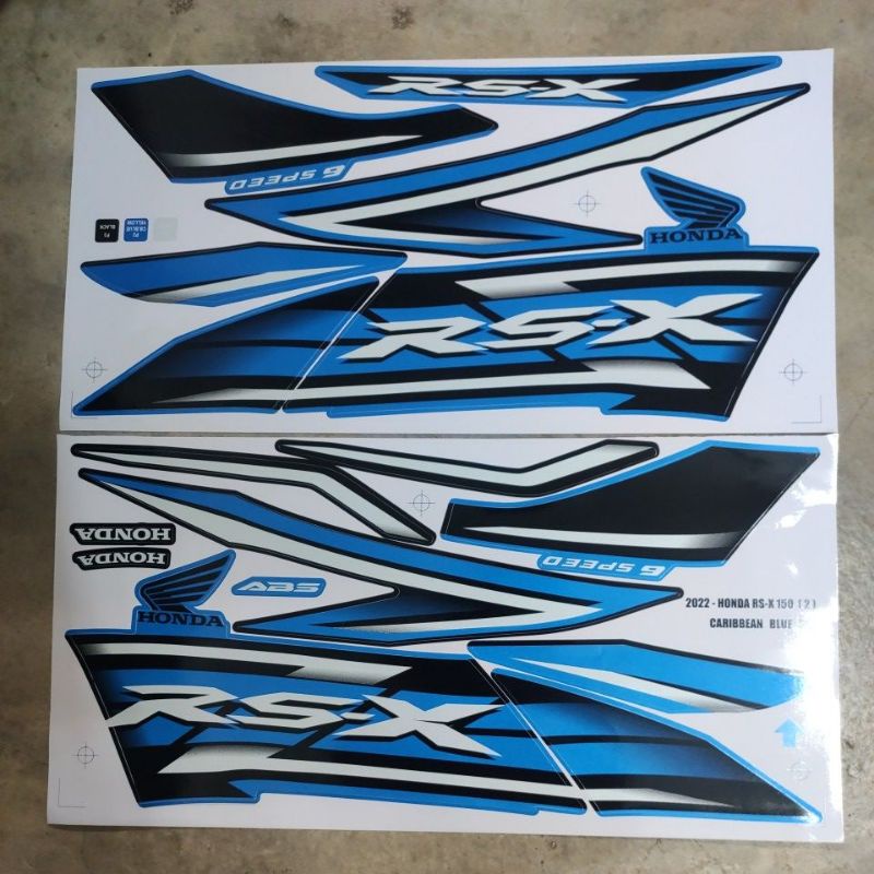 Stiker sticker body stripe cover set (1) (2) honda rsx rs-x rsx150 rsx ...