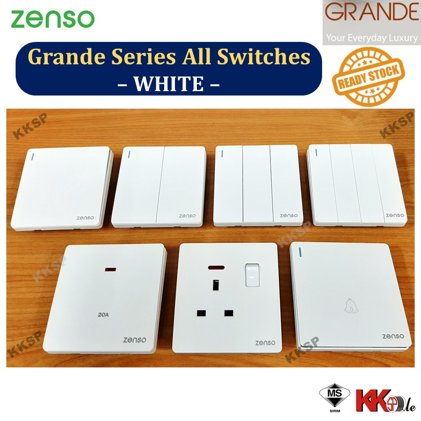 (Ready Stock, White) Zenso Grande All switches - 13A switched socket ...