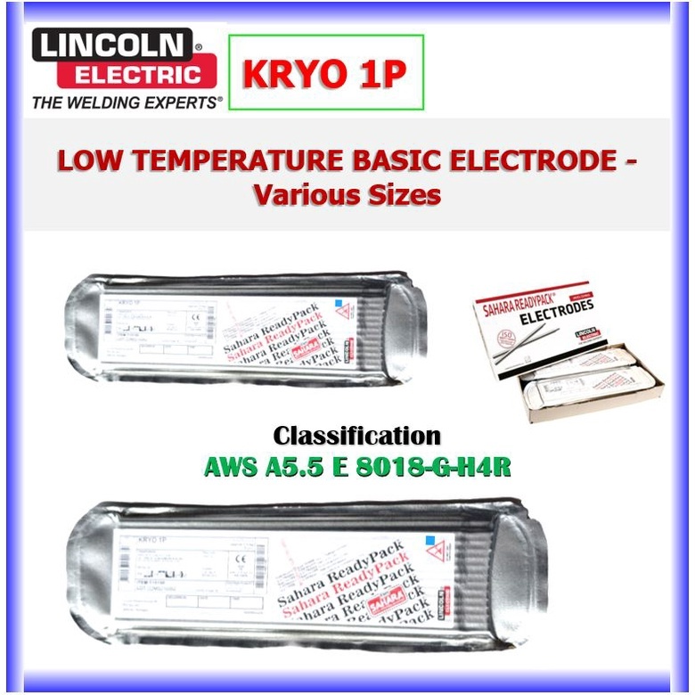 LINCOLN ELECTRIC KRYO 1P , LOW TEMPERATURE BASIC WELDING ELECTRODE ...