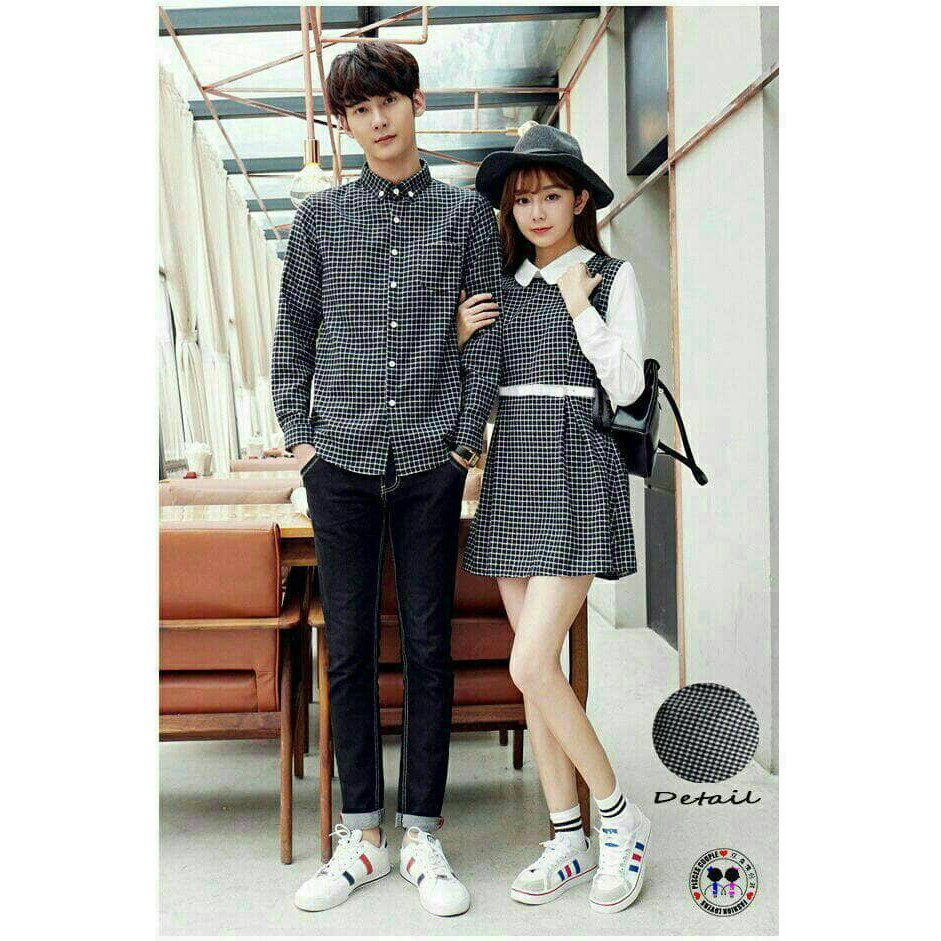 KEMEJA Long Sleeve Couple Shirt Lavenia Square Hem Couple Shirt ...