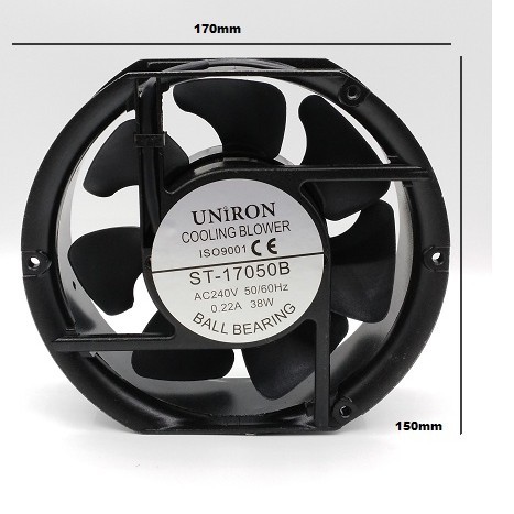 Uniron 6 Inch/8 inch AC Axial Fan / Cooling Blower AC240V Ball Bearing 7 BLADES / EXHAUST FAN ...