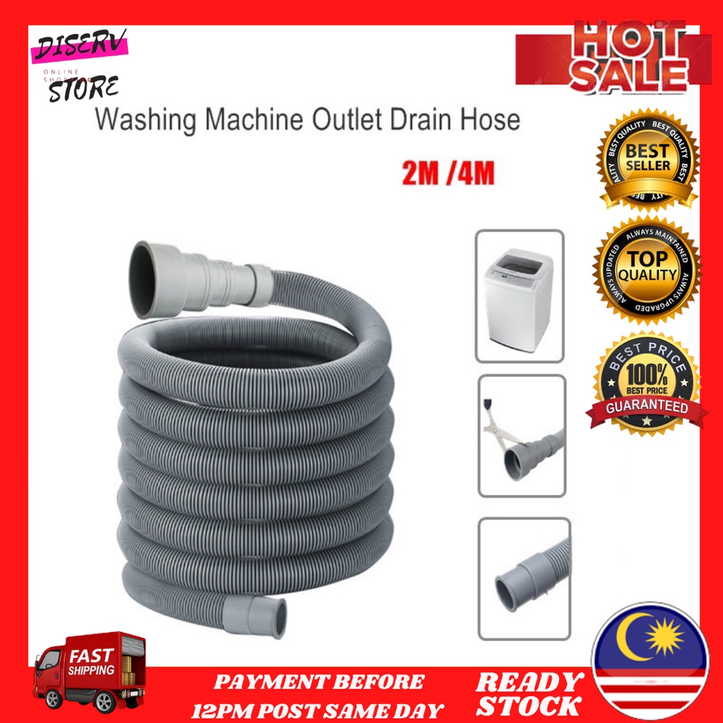 Washing Machine Dishwasher Drain Hose Outlet Water Washer Pipe 2m 4m ...