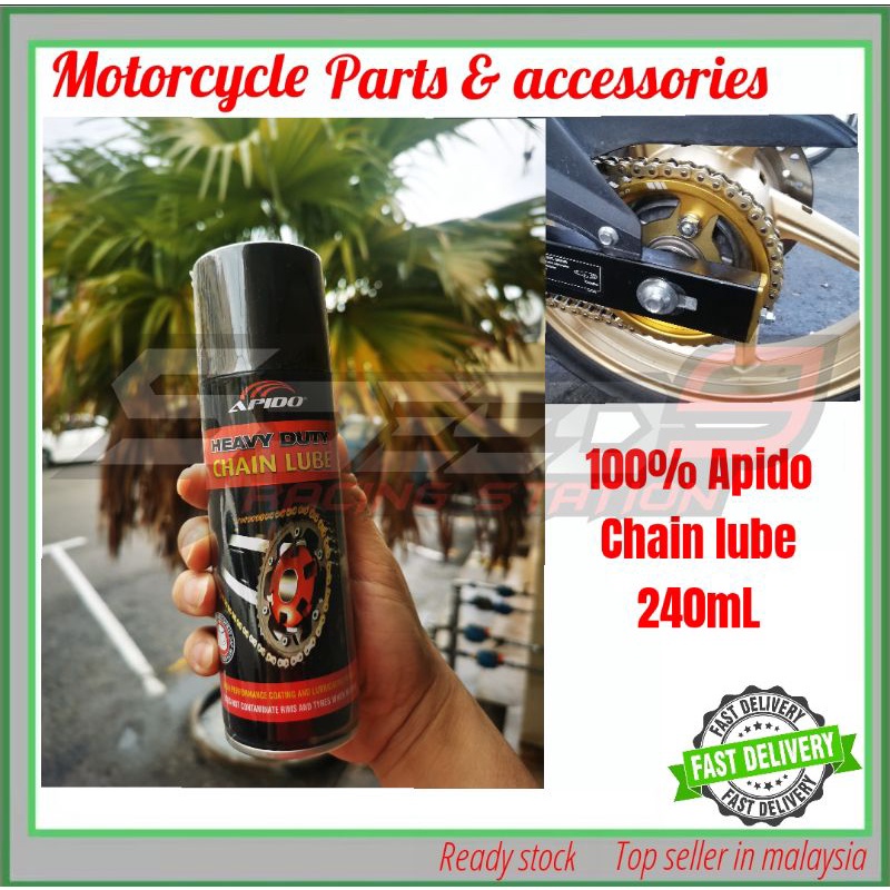 ORIGINAL APIDO CHAIN LUBE HEAVY DUTY 240ML SPRAY RANTAI chain spray ...