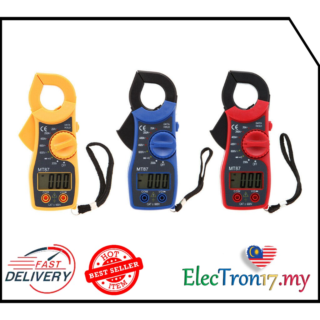 MT87 Digital Multimeter Electronic Volts Amps Clamp Meter Tester MT-87 ...