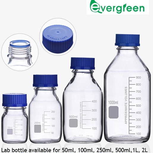 Botol Kaca Makmal Media Jelas/ Laboratory Bottle/Media Bottle 1000ml ...