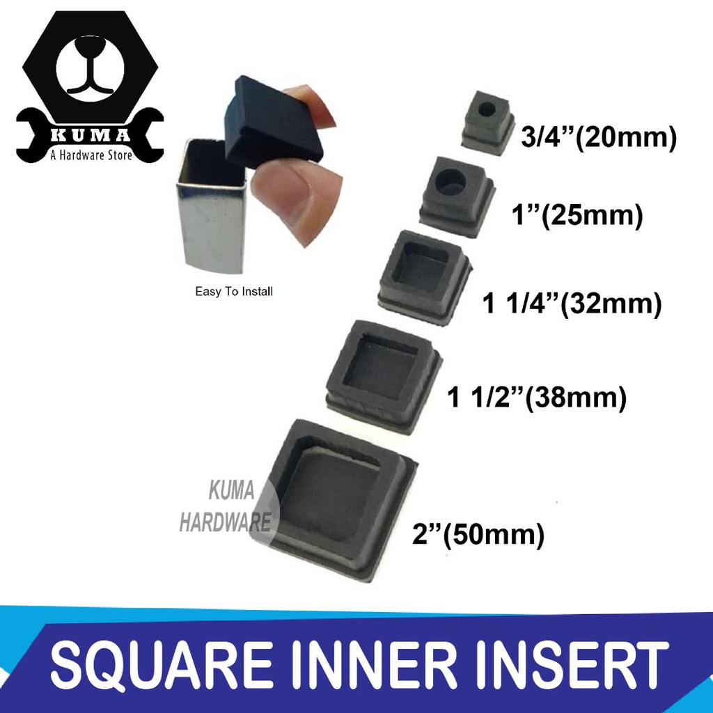 RUBBER SQUARE INNER INSERT RUBBER BLACK CHAIR LEG | Shopee Malaysia