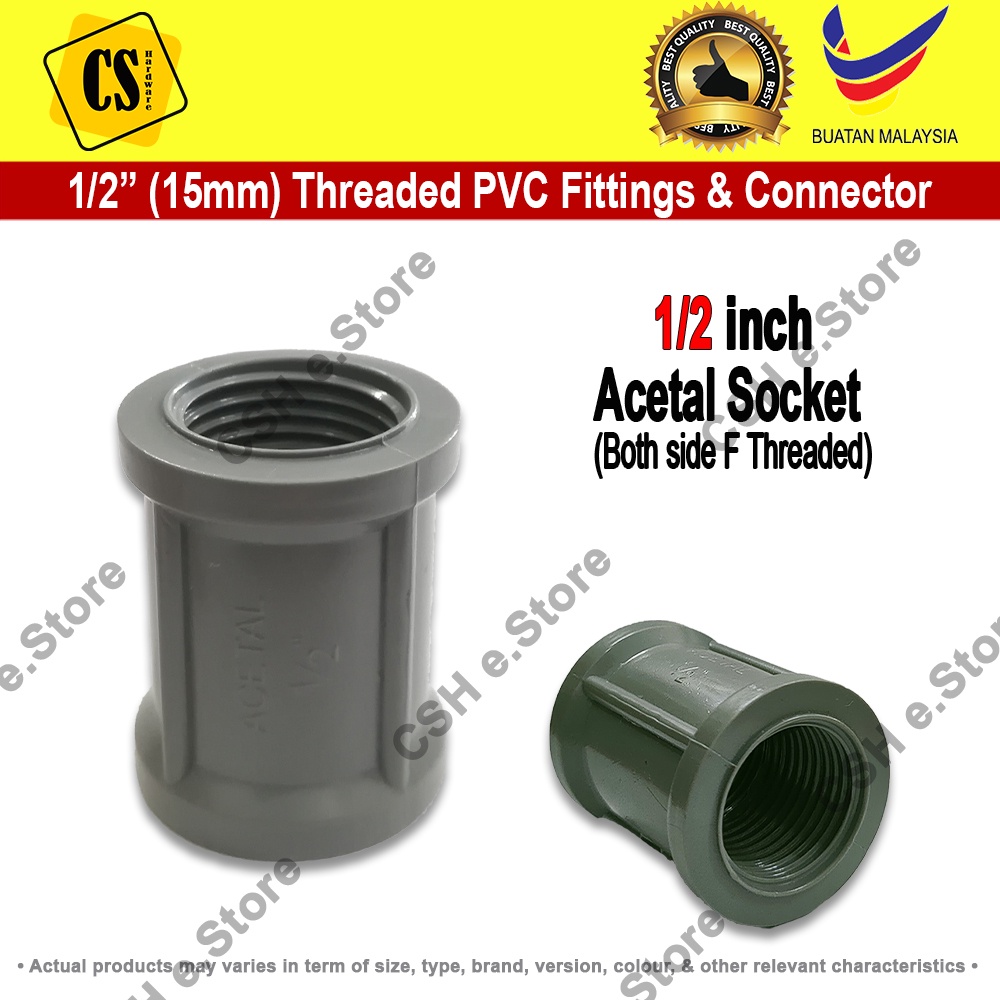 1/2 inch Acetal Elbow Socket Nipple Tee Male Female Threaded Wall Plate ...