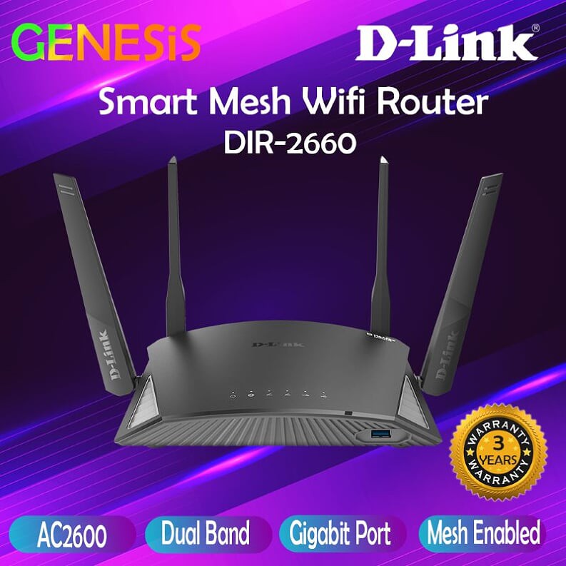 D-LINK DIR-2660 EXO AC2600 SMART MESH WI-FI DUAL-BAND GIGABIT ROUTER | Shopee Malaysia